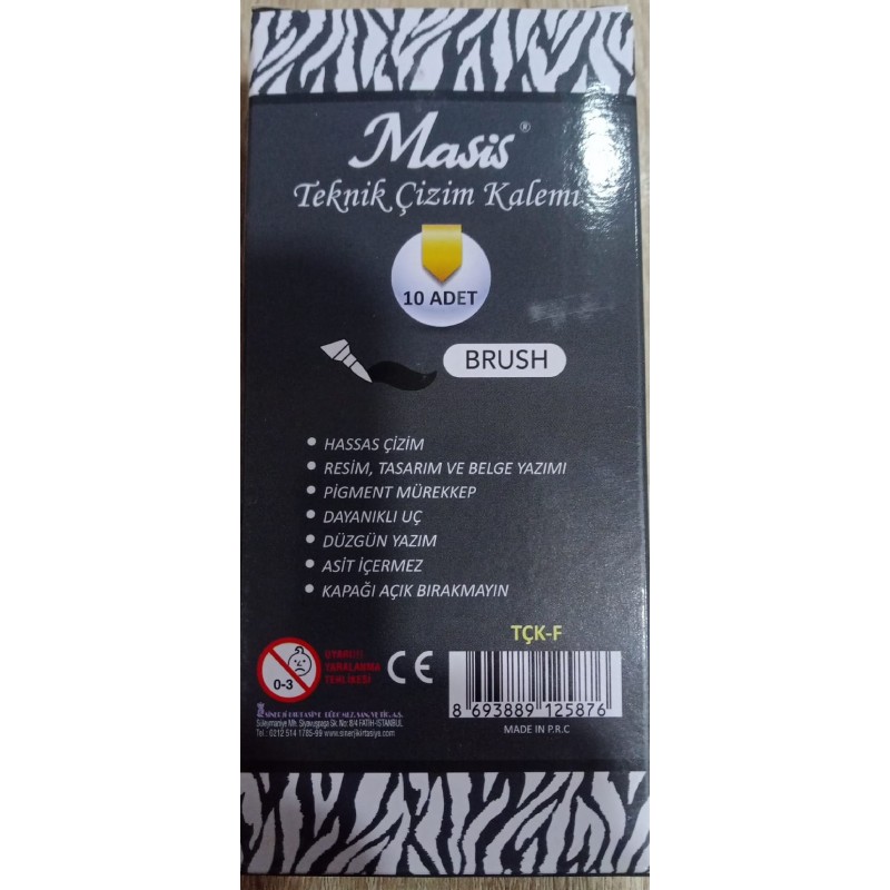 Masis Teknik Çizim Kalemi Fırça Uç Siyah B - Teknik Çizim Kalemleri ...