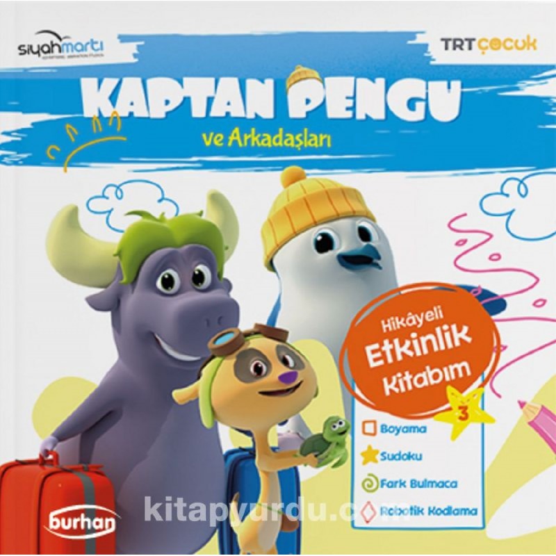 Kaptan Pengu ve Arkadaşları Hikayeli Etkinlik Kitabım 3 - Boyama ve ...